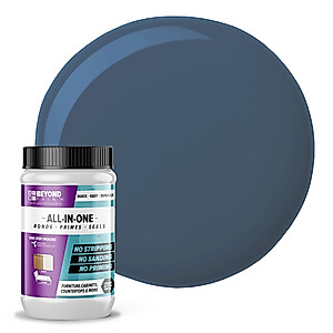 Beyond Paint BP73 1 Quart Primer, Finisher, Sealer All in One Multi Use Versatile Refinishing Paint for Furniture and Walls, Deep Blue
