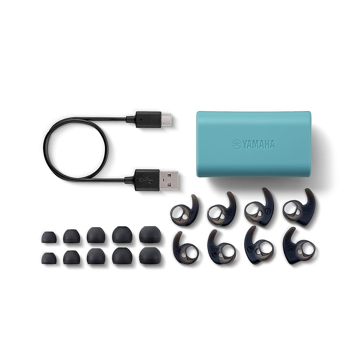 Yamaha TW-ES5A True Wireless Sport Earbuds with Bluetooth 5.2, IPX7 Waterproof, Secure Fit, Premium Sound, Qualcomm CVC Clear Voice Capture, Listening Care and Ambient Sound (Green)