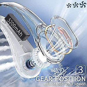 FrSara Neck Fan, Portable Fan Strong Wind, Upgraded 5200mAh, Upgraded Air Volume,360° Cooling, Quiet, No Hair Twisting, Even Air Volume On Both Sides, Non-Slip Material, Short Charging, Long Use Time