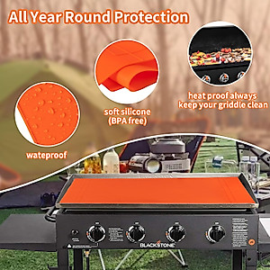 Cuttable Silicone Griddle Protect Mat for Blackstone,Compatible with Blackstone 36", 30",28" Models, Protect Mat for Blackstone Griddle,All Season BBQ Grill Mat Protective Cover