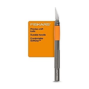 Fiskars Heavy Duty Die Cast, Exacto, 8 Inch, Precision Knife for Crafts, Multi Use Blade with Protective Cover, Steel