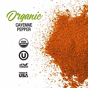 The Spice Lab Organic Cayenne Pepper Powder - Gluten Free Ground Cayenne Pepper for Mexican and Indian Cooking - 1.7 oz French Jar - Organic Kosher, Non GMO & Keto Friendly Salmon Seasoning