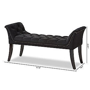 Baxton Studio Herblay Bench, Black