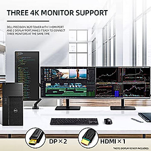 Dell Precision 3620 Tower Computers Desktop PC,i7-7700 3.6GHz,32GB DDR4 1TB M.2 NVMe SSD+2TB HDD,AX200 Built-in WiFi 6,Windows 10 Pro,HDMI Dual Monitor Support,Altec Wireless Keyboard Mouse(Renewed)