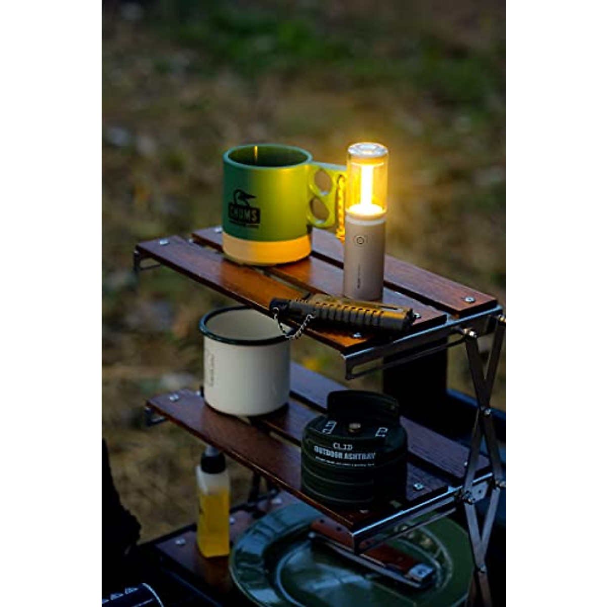 Keenature Black Walnut Camping Table Shelf Portable for Picnic,Camp,Beach,Fishing,Hiking,BBQ,Parties or Outdoor Activities