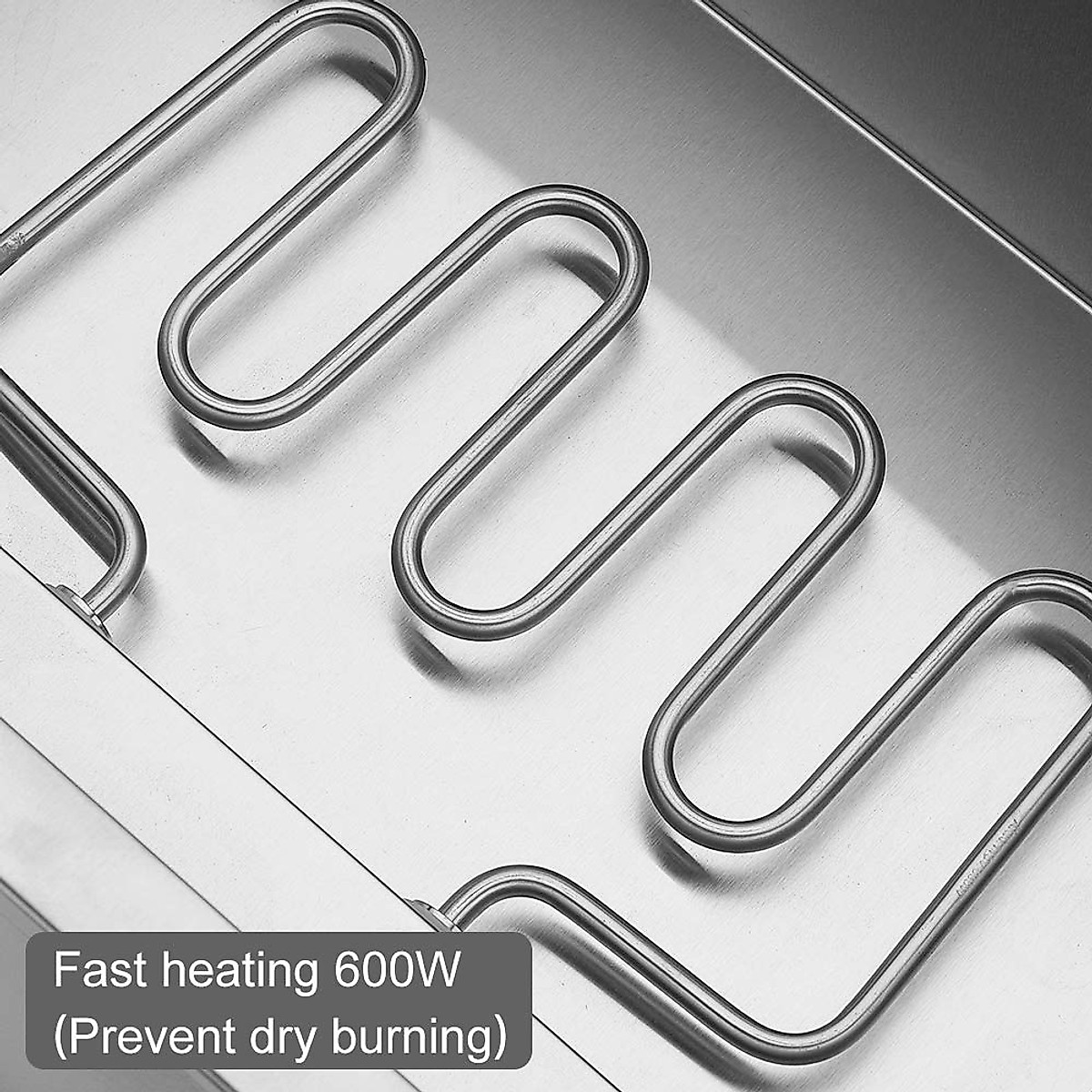 600W Commercial Food Warmer 5L x 4 Stainless Steel Plates Heating Food Warming Soup Pool 30-85°C/86-185°F