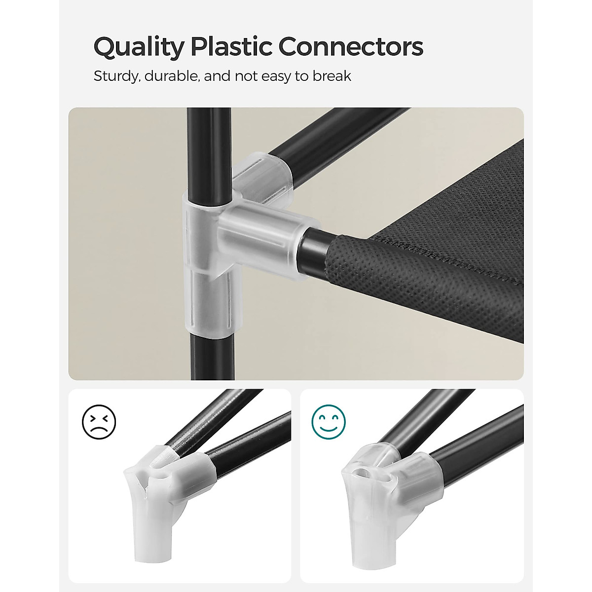 SONGMICS Shoe Rack, 9 Tier Shoe Organizer with Nonwoven Fabric Cover, Shoe Storage Shelf for 40-50 Pairs of Shoes, Entryway, Suitable for Sneakers, High Heels, Flats, and Boots, Black URXJ36HV1