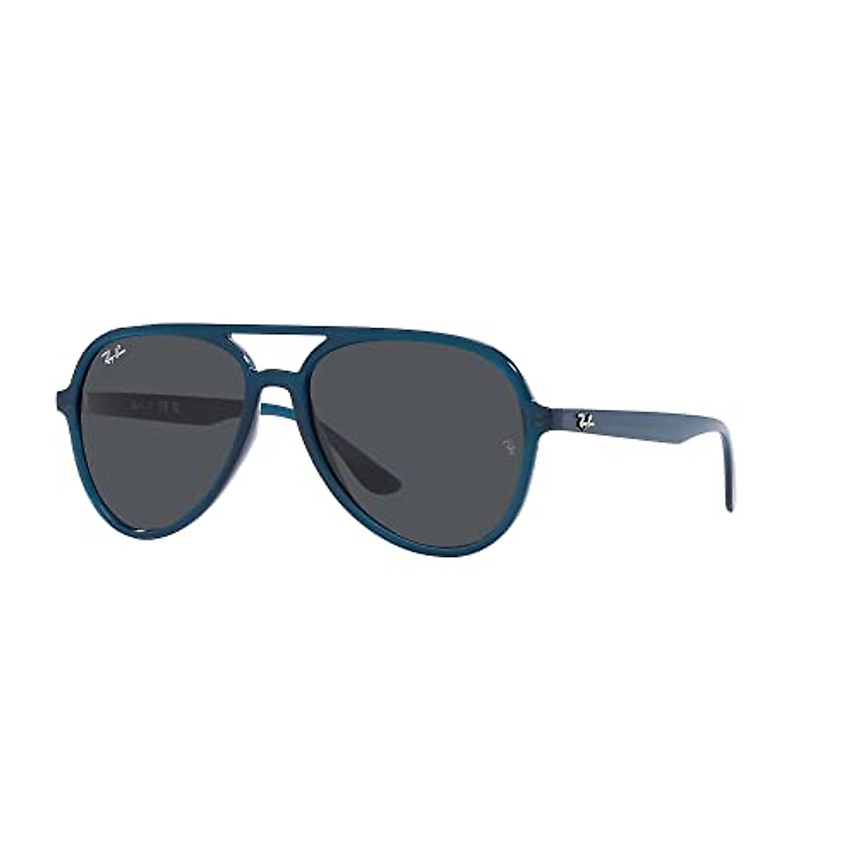 Ray-Ban RB4376 Aviator Sunglasses, Opal Dark Blue/Dark Grey, 57 mm