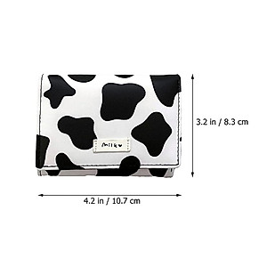 VALICLUD Cute Cow Pattern PU Wallet Women Bifold Card Holder Purse Fashion Cow Print Money Organizer Girls Ladies