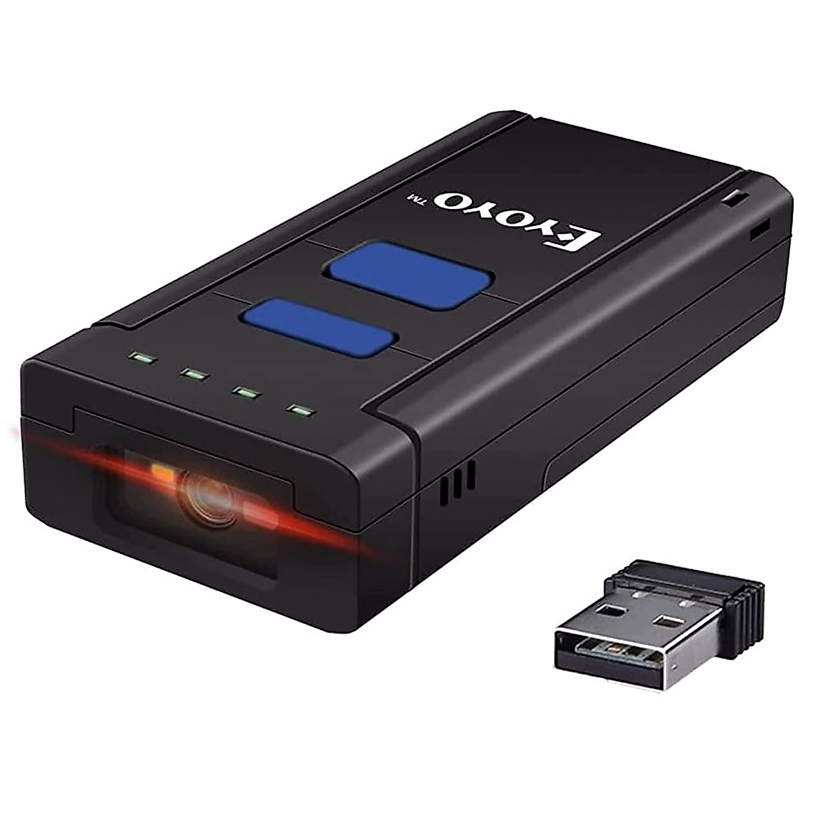 Portable Bluetooth Barcode Scanner Wireless, Eyoyo 2877 CCD Mini Handheld CMOS UPC Barcode Reader Compatible for POS, iPad, iPhone, Android Phones, iOS Work for Store, Book, Library Inventory