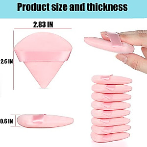 8 Pcs Cotton Powder Puff Face,JASSINS Triangle super soft for Both dry and wet Makeup Setting/Concealer/Loose and Body Powder/Foundation/Blush Makeup Sponge Set (Pink)