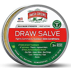 Drawing Salve Ointment 1oz, ingrown Hair Treatment, Boil & Cyst, Splinter Remover, Bug and Spider Bites, bee Sting, Mosquito bite Itch Relief, Poison Ivy, by Owell Naturals