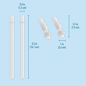 Bentgo® Kids Water Bottle - New & Improved 2023 Set With 2-Pack of Water Bottle Replacement Straws (Rainbow)