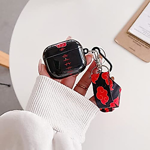 with Red Cloud Lanyard Keychain AirPods 3rd Generation Case Cover 2021, Personalised Anime and Unique IMD Process TPU Soft Airpods 3 Generation Case, Black AirPods 3rd