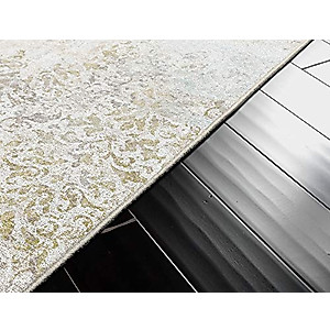 Brumlow MILLS Cordelia Antique Distressed Print Washable Indoor/Outdoor Area Rug for Living or Dining Room, Bedroom Carpet Rug and Kitchen Rugs, 40" x 60", Neutral