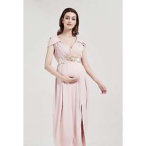 FANFAN Maternity Sash Belt Pregnant Wedding Sash Belt Bridal Sash Belts Y01 (champange)