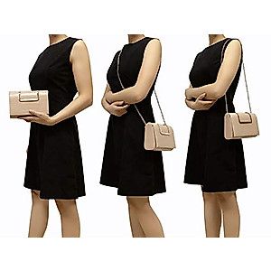 CHARMING TAILOR Small Crocodile Print Clutch Bag PU Alligator Handbag Women’s Clutch Purse (Nude)