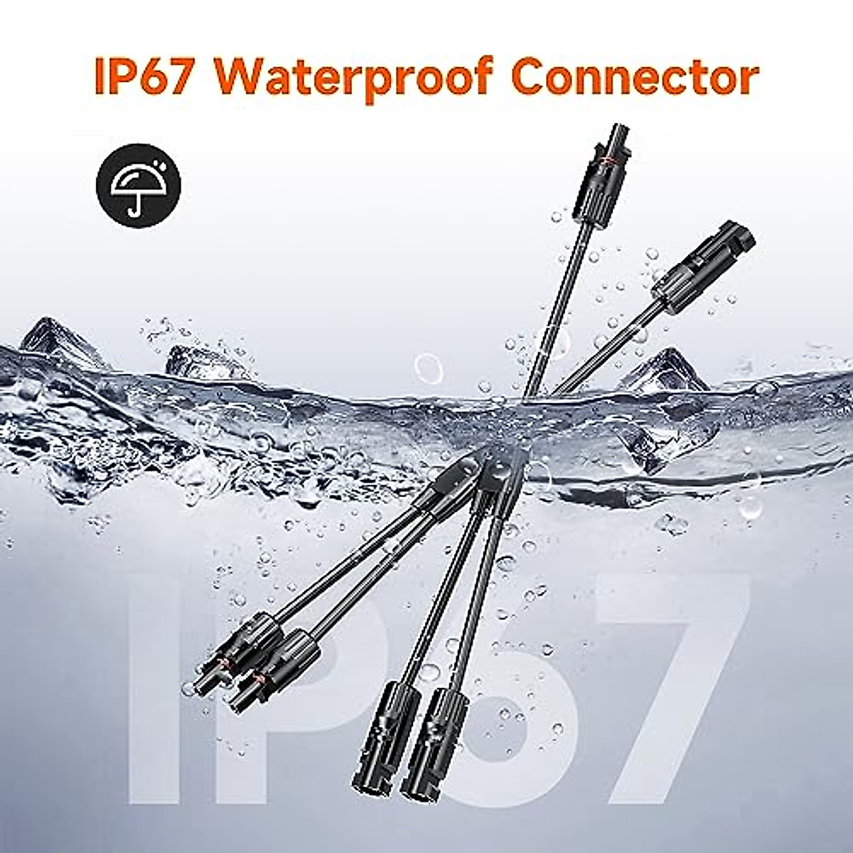 RICH SOLAR Connectors Y Branch Parallel Adapter Cable Wire Plug Tool Kit for Solar Panel (1 Pair M/FF and F/MM)