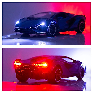 BDTCTK Sian FKP37 Car Model Toy 1/32 Child Sound and Light Pull Back Car Zinc Alloy Casting Toys for Kids Boy Girl Gift (Bule)