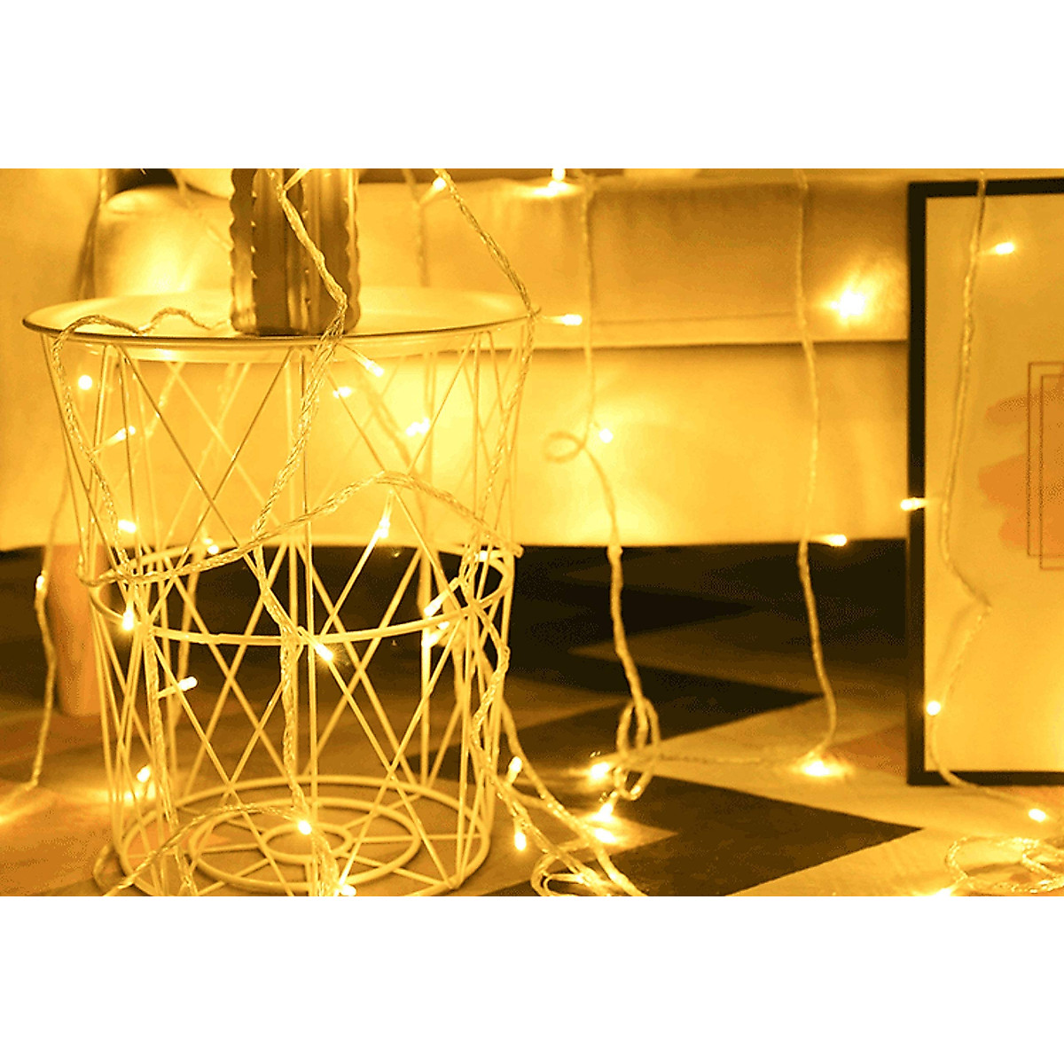 Cupcake Stand - Premium Cupcake Holder - Acrylic Cupcake Tower Display - Cady Bar Party Décor - 4 Tier Acrylic Display for Pastry + LED Light String - Ideal for Weddings, Birthday (Yellow Light)