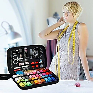 99 Pcs Sewing Kit Premium Sewing Supplies Case Portable Travel Home Needle Thread with Thread,Threader Needle,Tape Measure, Scissor, Thimble
