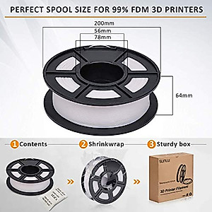 SUNLU PLA 3D Printer Filament, PLA Filament 1.75 mm Dimensional Accuracy +/- 0.02 mm, 1 KG Spool, PLA White+Purple
