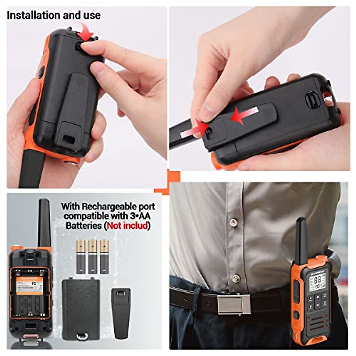 Baofeng F22 Walkie Talkies Long Range for Adults IP54 Waterproof with 22 FRS Channel Walky Talky Rechargeable Handheld Two Way Radios with NOAA Weather Flashlight for Hiking Camping Trip