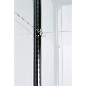 Displays2go Multi-Level Tempered Glass Tower with Lighting – Black (DCKDMT16B)