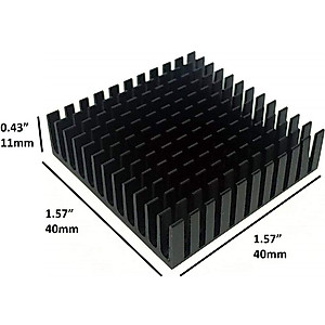 Easycargo 40mm Heatsink Kit 40x40x11mm + 3M8810 Thermal Conductive Adhesive Tape, Cooler Aluminum Heat Sink for Cooling 3D Printer Stepper Motor TEC1-12706 Thermoelectric Peltier Module 40mmx40mmx11mm