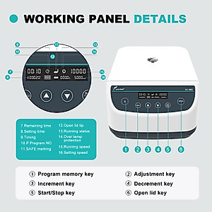 JOANLAB Centrifuge Machine 2ml/5ml/10ml/15ml/50ml x 6,Low Speed 500-4000rpm,2146xg RCF Lab Benchtop Centrifuges w/Timer