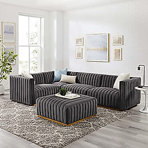 Modway Conjure Sectional, Gold Gray