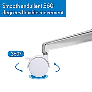 1.5" Stem Casters Wheels Replacement Threaded Swivel Caster with Locking Brake 4 Pack for Furniture(5/16-White)