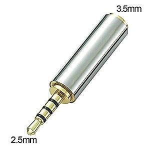 2pack Gold Plated Stereo Audio Headphone Adapter Converter Jack (2.5mm Male to 3.5mm Female, Silver)