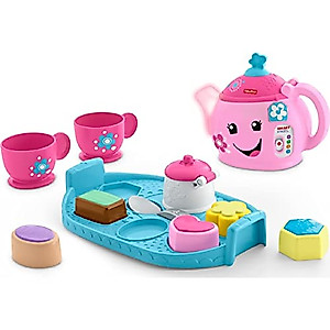 Fisher-Price Laugh & Learn Toddler Learning Toy Sweet Manners Tea Set With Smart Stages For Pretend Play Ages 18+ Months