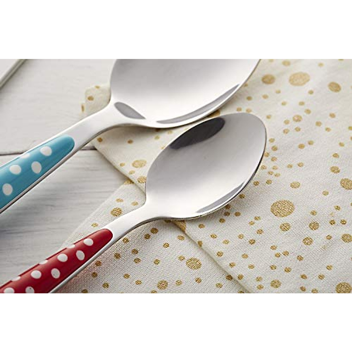 ANNOVA 24PCS Flatware Set - Stainless Steel Silverware/Cutlery with Color Handles - 6 x Dinner Forks, 6 x Dinner Knives, 6 x Dinner Spoons, 6 x Dessert Spoons - Service for 6 (Mix Color)