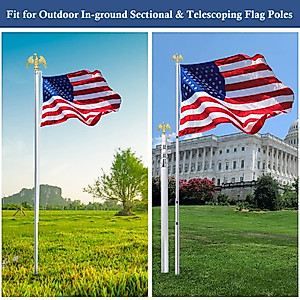 NQ Gold Flag Pole Eagle Topper Ornament, Aluminum Alloy Eagle Finial for 20'/25'/30' Telescopic/Sectional Flagpole（Gold,7inch）