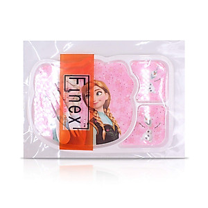 FINEX - Set of 3 - Pink Frozen Princess Elsa and Anna Mealtime Dinner Meal Dishes Feeding set - Food Grade Set with plate spoon and fork