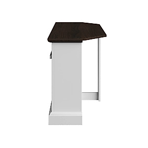 NORTHWEST Corner TV Stand with Electric Fireplace Fits 55-Inch TVs - Console with Storage Cabinet, Remote, Adjustable Heat, and LED Flames (White)