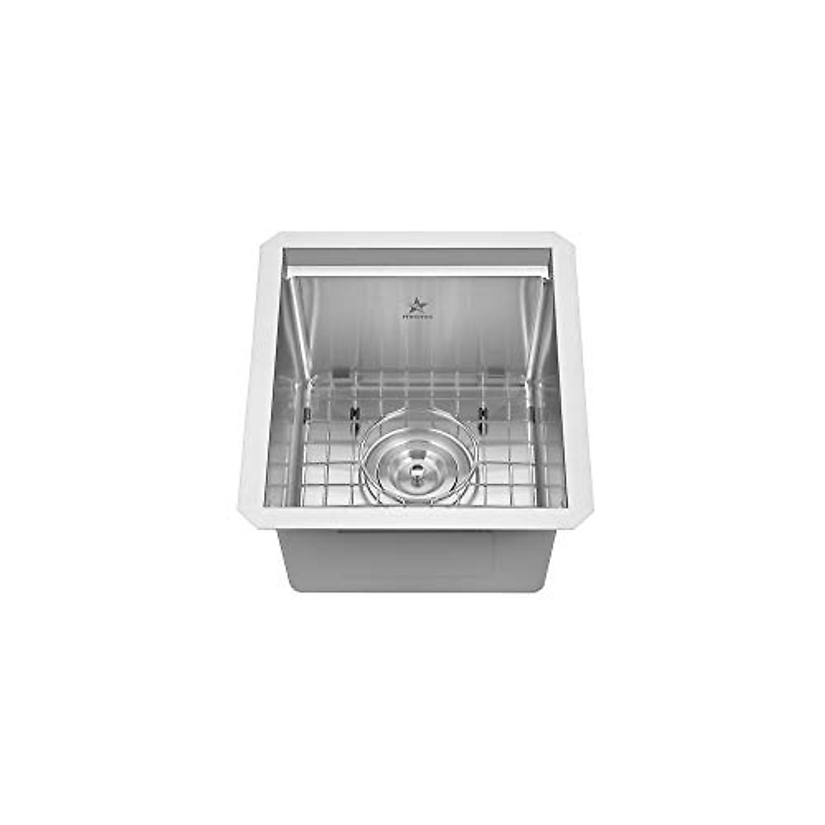 STARSTAR Workstation Ledge Undermount Single Bowl 304 Stainless Steel Kitchen Sink, With Grid, Cutting Board, Strainer with Basket (13 x 15)