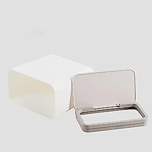 MYRRHE Cans, Square Mini Small Waste Bin Desktop Garbage Basket Home Table Plastic Office Supplies Trash Can Dustbin Sundries Barrel Box New (Color : Blue)