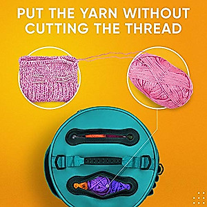 Knitting Bag Yarn Storage - Christmas Gift - Best Durable Canvas Yarn Bag - Yarn Organizer Crochet Bag with Knitting Accessories Case