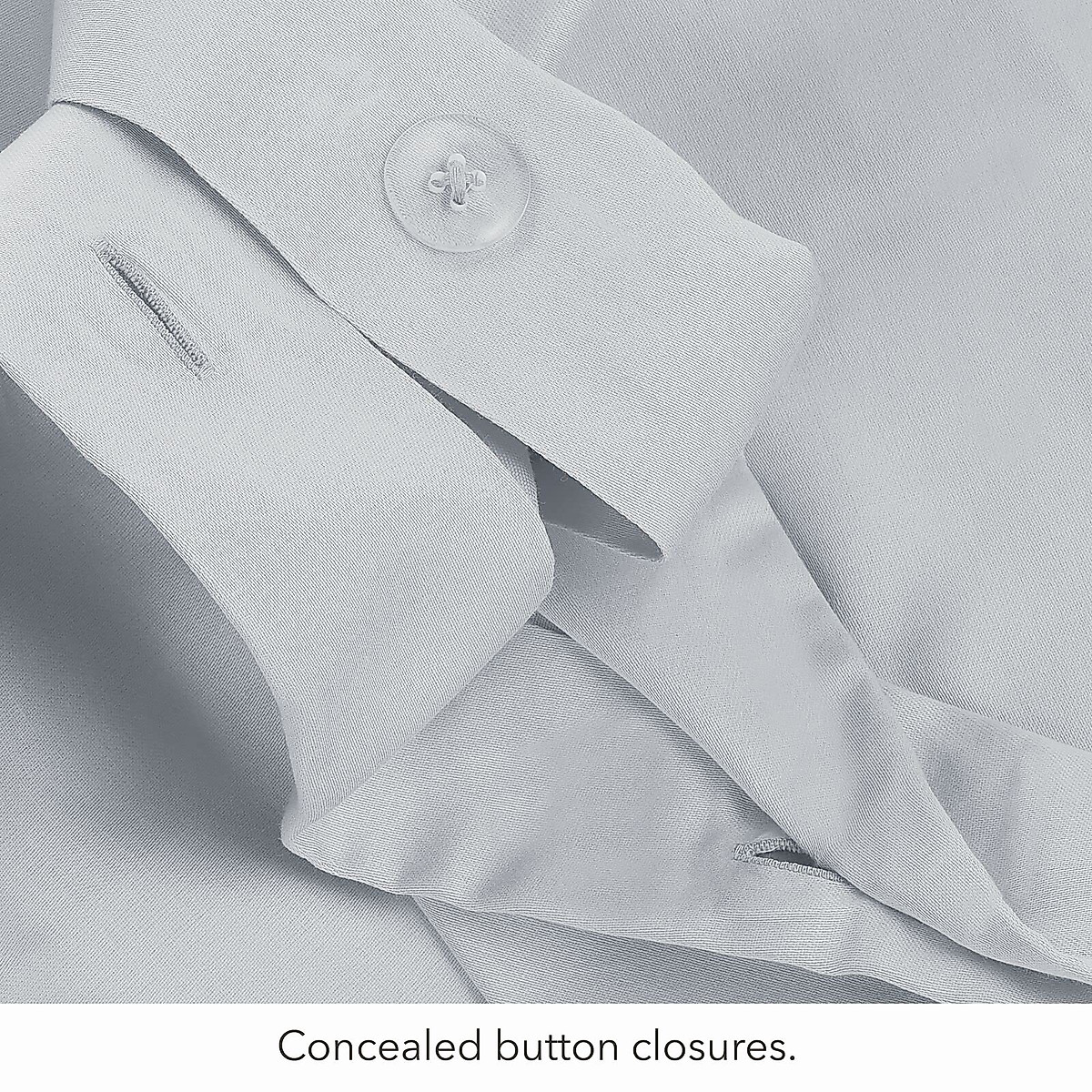 Nate Home by Nate Berkus 300TC 3-Piece Luxe Cotton Sateen Duvet Cover | Ultra Soft, Cool, Bedding Set from mDesign - King Size - 1 Duvet Cover/2 Pillow Shams, Quartz (Light Gray)