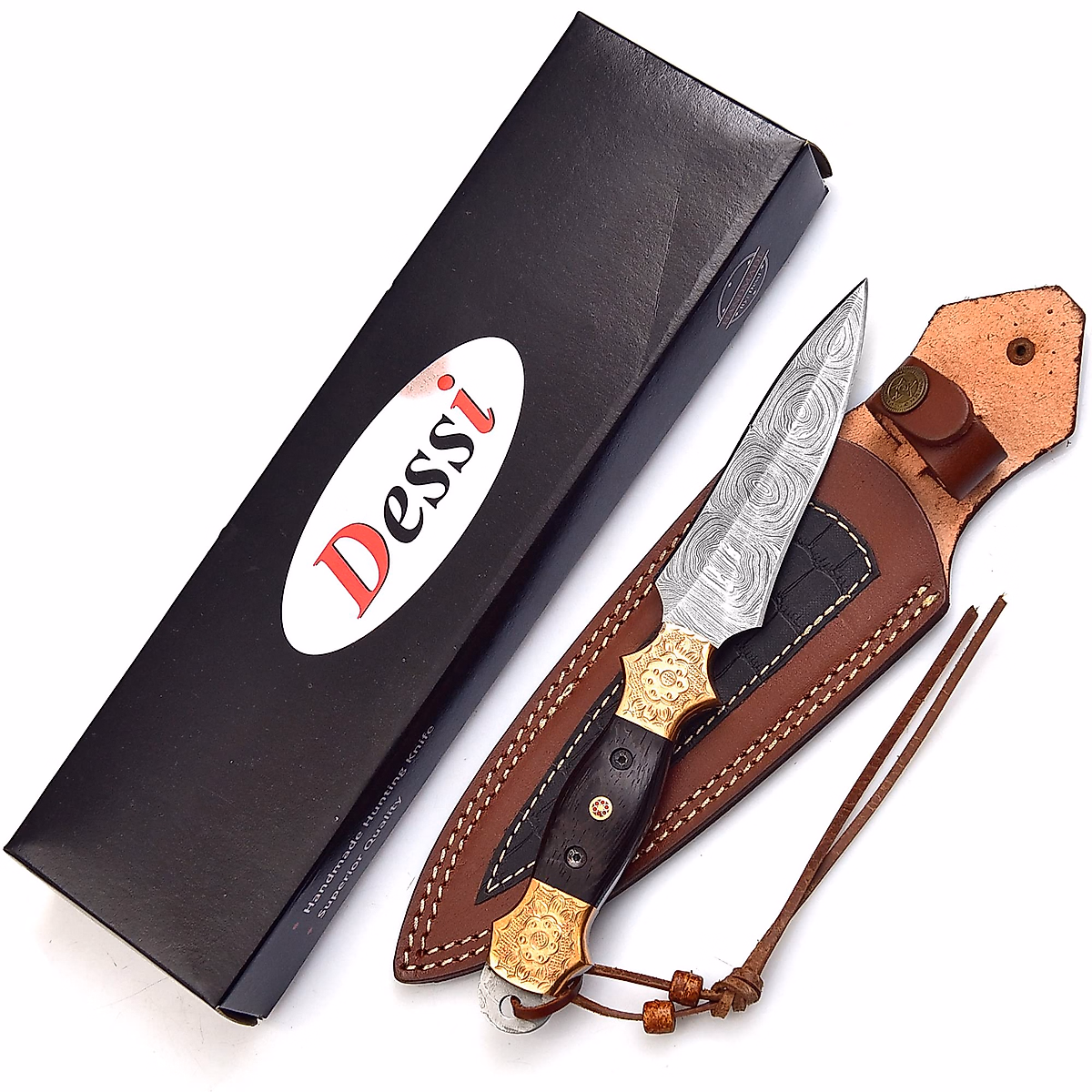 Damascus Steel fixed Blade Hunting Knife Camping Hiking. SM11