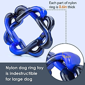DAOZIJI Durable Dog Chew Toys Ring for Aggressive Chewers, Tough Dog Toys for Aggressive Chewers Small Medium Large Breed, Interactive Dog Ring Toys for Boredom,Super Chewer Dog Toys Chew to Keep Busy