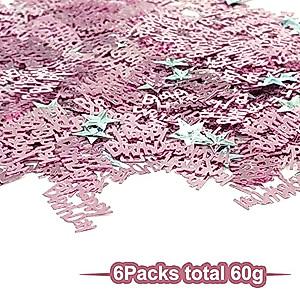 Andiker Table Confetti, 60g Happy Birthday Confetti Metallic Table Scatter for Birthday Party Decoration (Pink Gold)