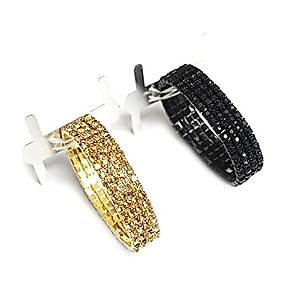 Corsage Wristlet with Rhinestone Band, 1-pack (Black)