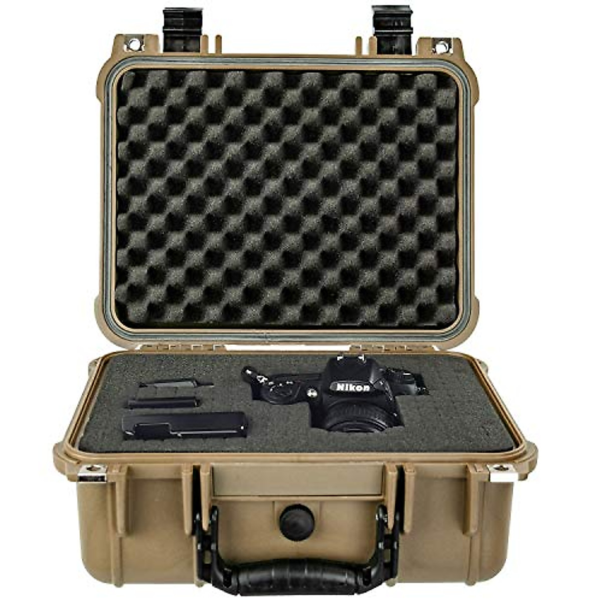 Eylar Protective Camera Hard Case Water & Shock Proof with Foam 13.37 inch 11.62 inch 6 inch Tan (Tan)