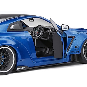 Solido S1805801 1:18 2020 Nissan GT-R (R35) with Liberty Walk Body Kit 2.0-Metallic Blue Collectible Miniature car