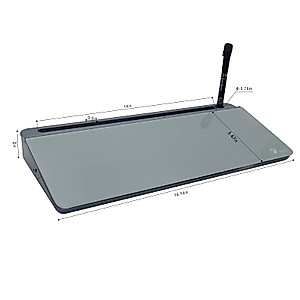 TOWON Small Tilted Desktop Glass Whiteboard, Notepad Computer Keyboard Stand with Dry Erase Board Surface, Desk Organizers with Accessories for Office, Home, School Supplies, Gray, 18 x 6 Inches