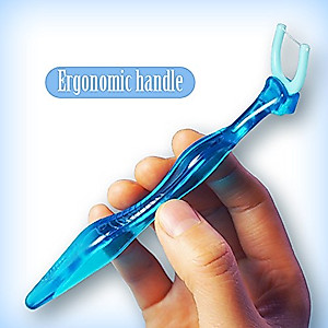 T.Smile Evolutionary Clean Dental Flossers, Kit of Refills Plus Mid-Length Handle (1 Handle + 100 Refills)